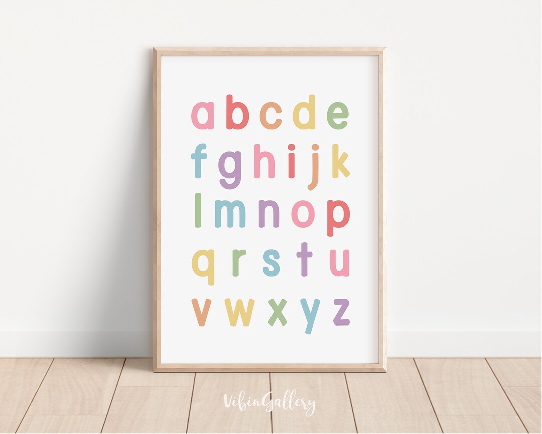 Lowercase Alphabet Poster Pastel ABC Print Printable Kids Room Decor ...