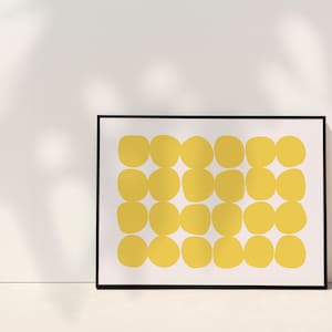 Yellow Dots Digital Art Print | Printable Polka Dots Wall Decor ...