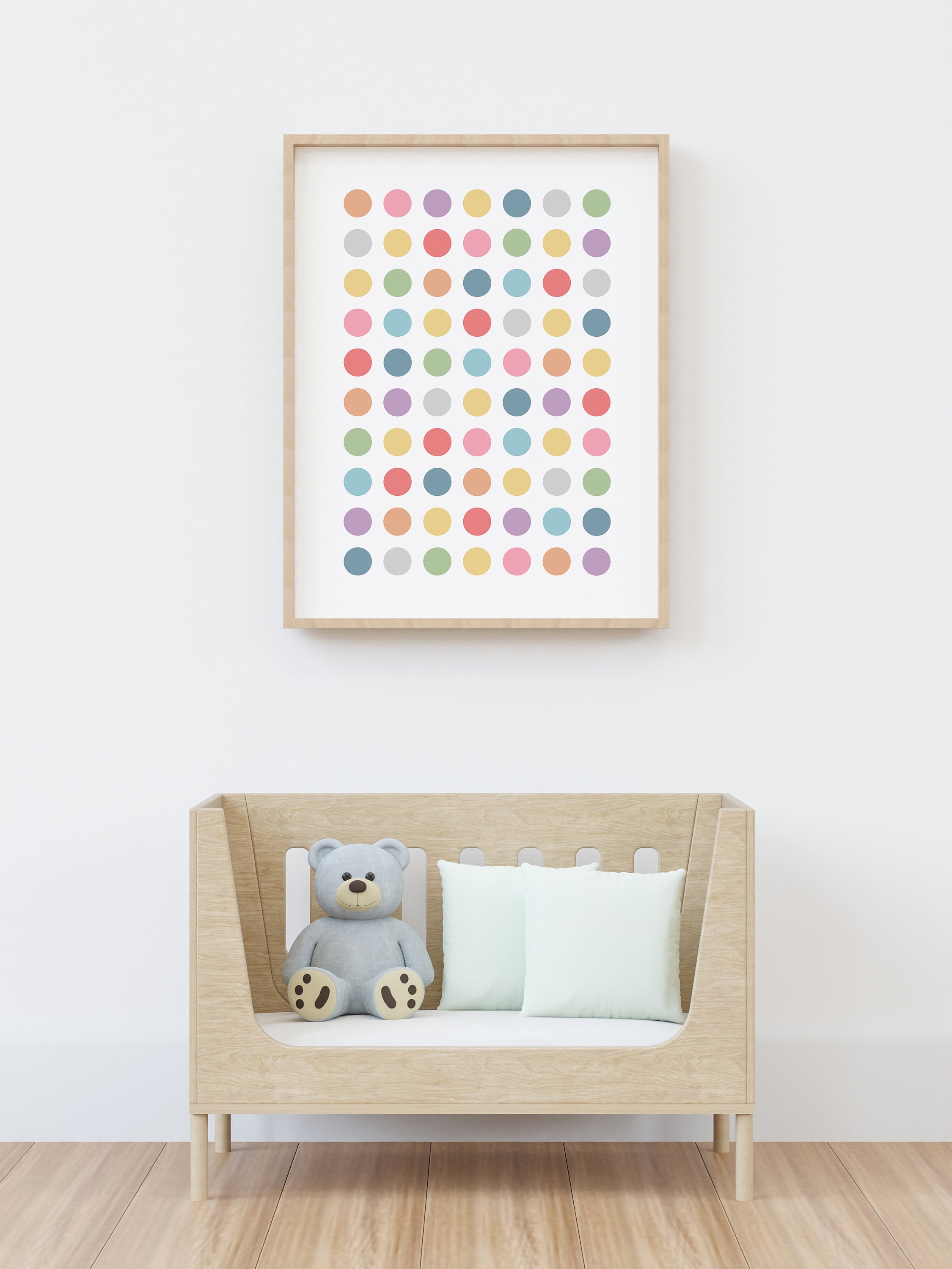 Dots Digital Art Print | Printable Polka Dots Wall Decor | Colorful ...