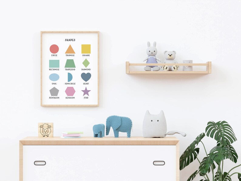 SHAPES Poster | Nursery, Classroom Wall Poster | Kids Room Wall Decor ...