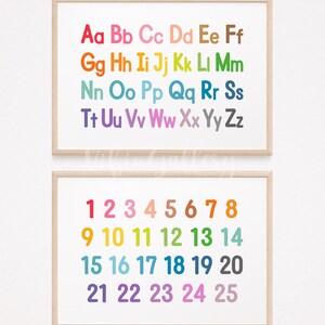 Horizontal Alphabet Poster, Upper and Lowercase Letters, Rainbow Wall ...