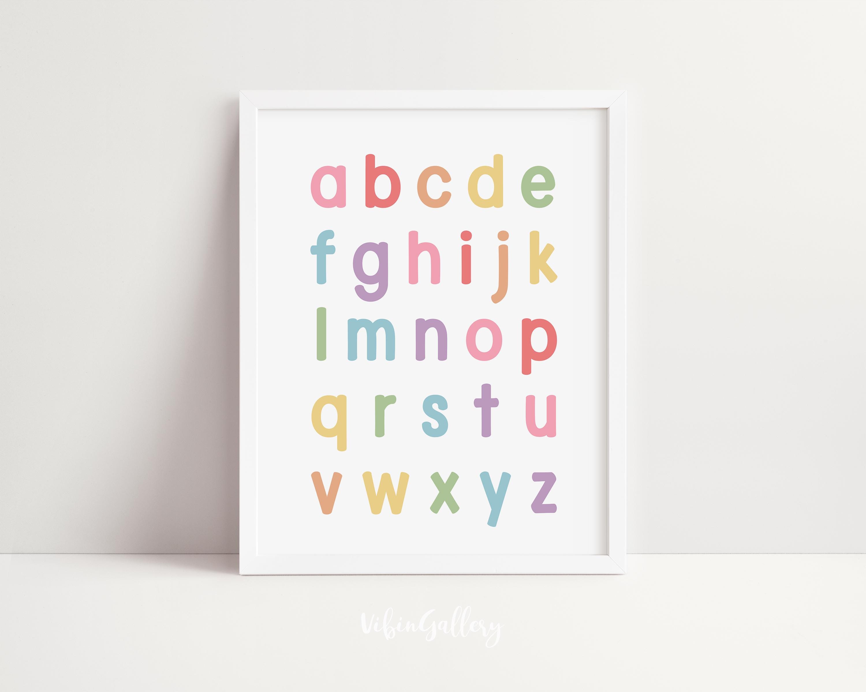 Lowercase Alphabet Poster | Pastel Alphabet Poster | Abc Print | Kids ...