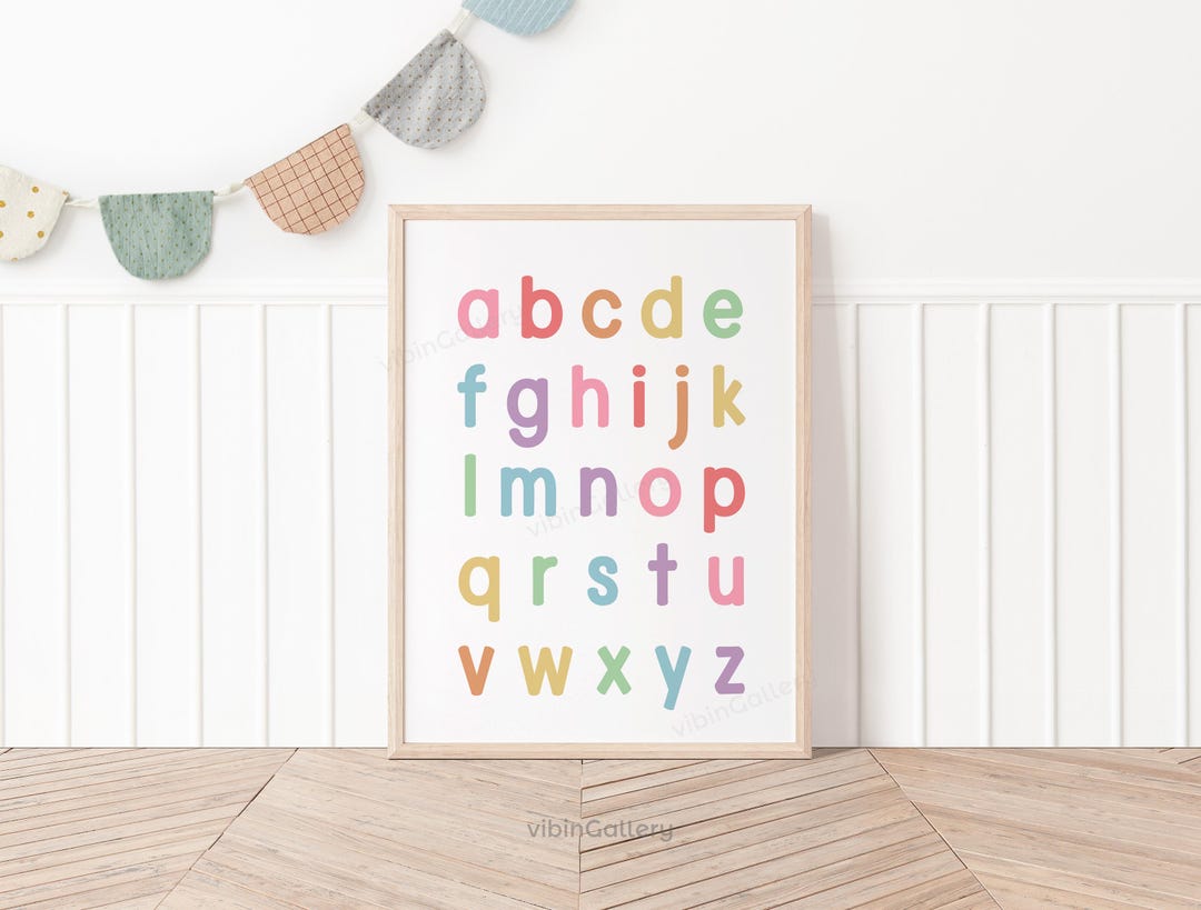 Lowercase Alphabet Poster | Pastel Alphabet Poster | Abc Print | Kids ...