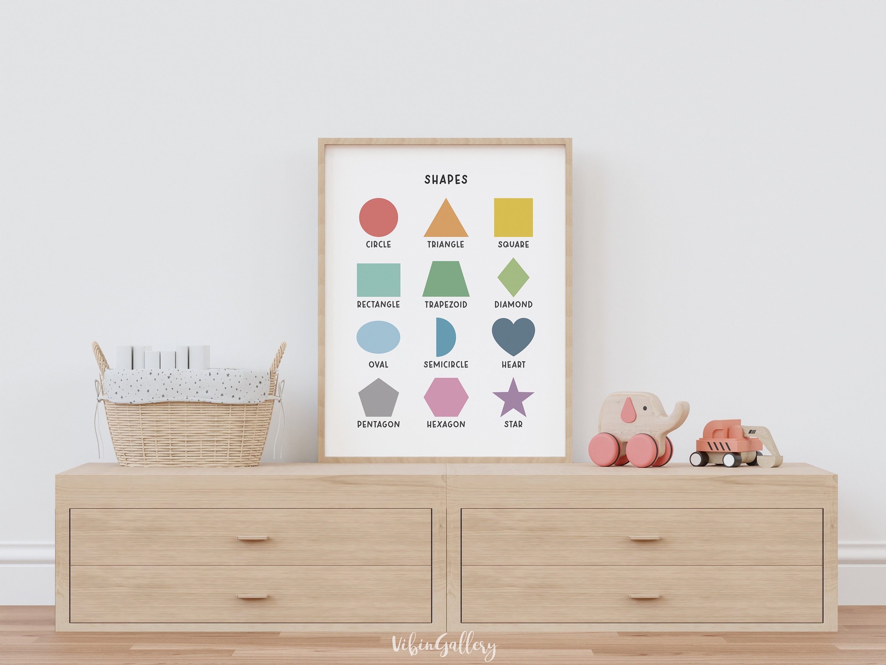 SHAPES Poster | Nursery, Classroom Wall Poster | Kids Room Wall Decor ...