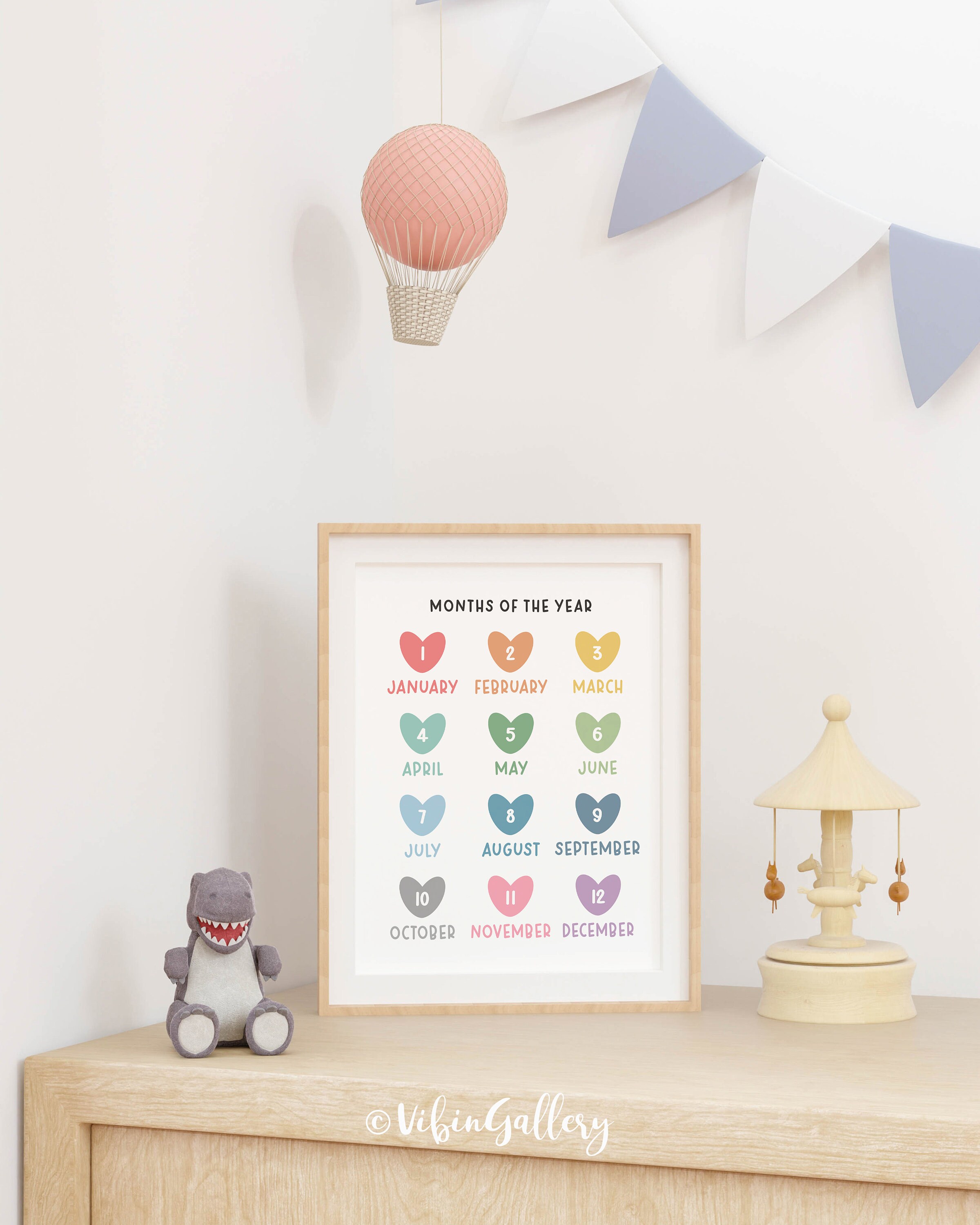 MONTHS of the Year Poster Pastel Months Print Classroom Wall Poster ...