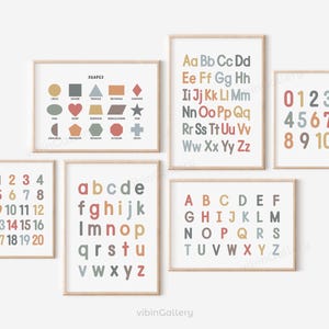 Lowercase Alphabet Poster, Horizontal Alphabet Poster, Earth Tone ABC ...