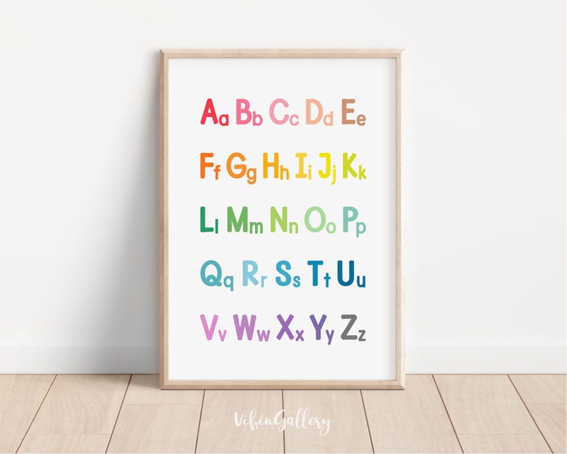 Upper and Lowercase Letters, Kindergarten Preschool Poster, Rainbow ...