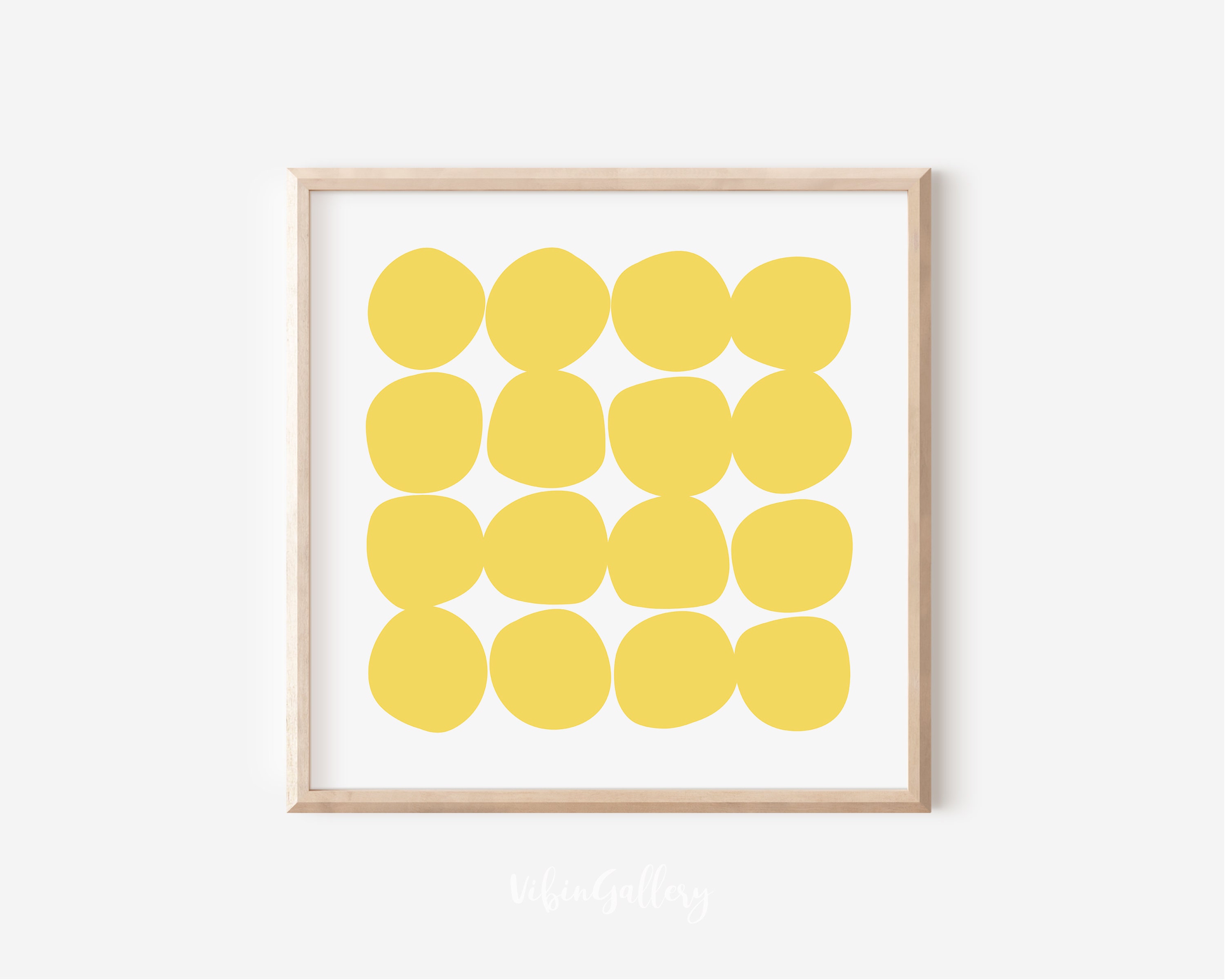 Yellow Dots Digital Art Print | Printable Polka Dots Wall Decor ...