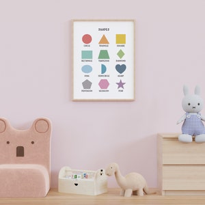 SHAPES Poster | Nursery, Classroom Wall Poster | Kids Room Wall Decor ...