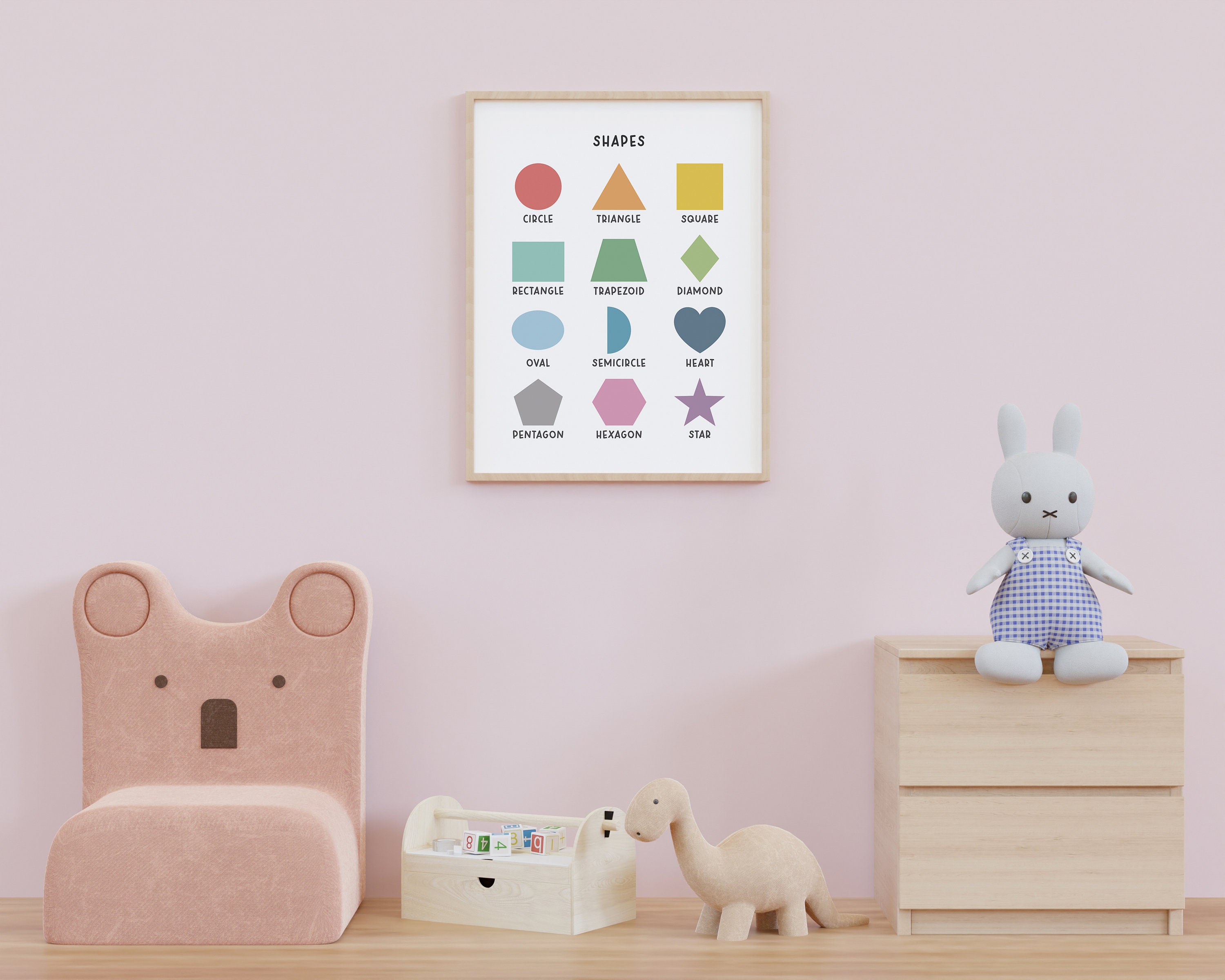 SHAPES Poster | Nursery, Classroom Wall Poster | Kids Room Wall Decor ...