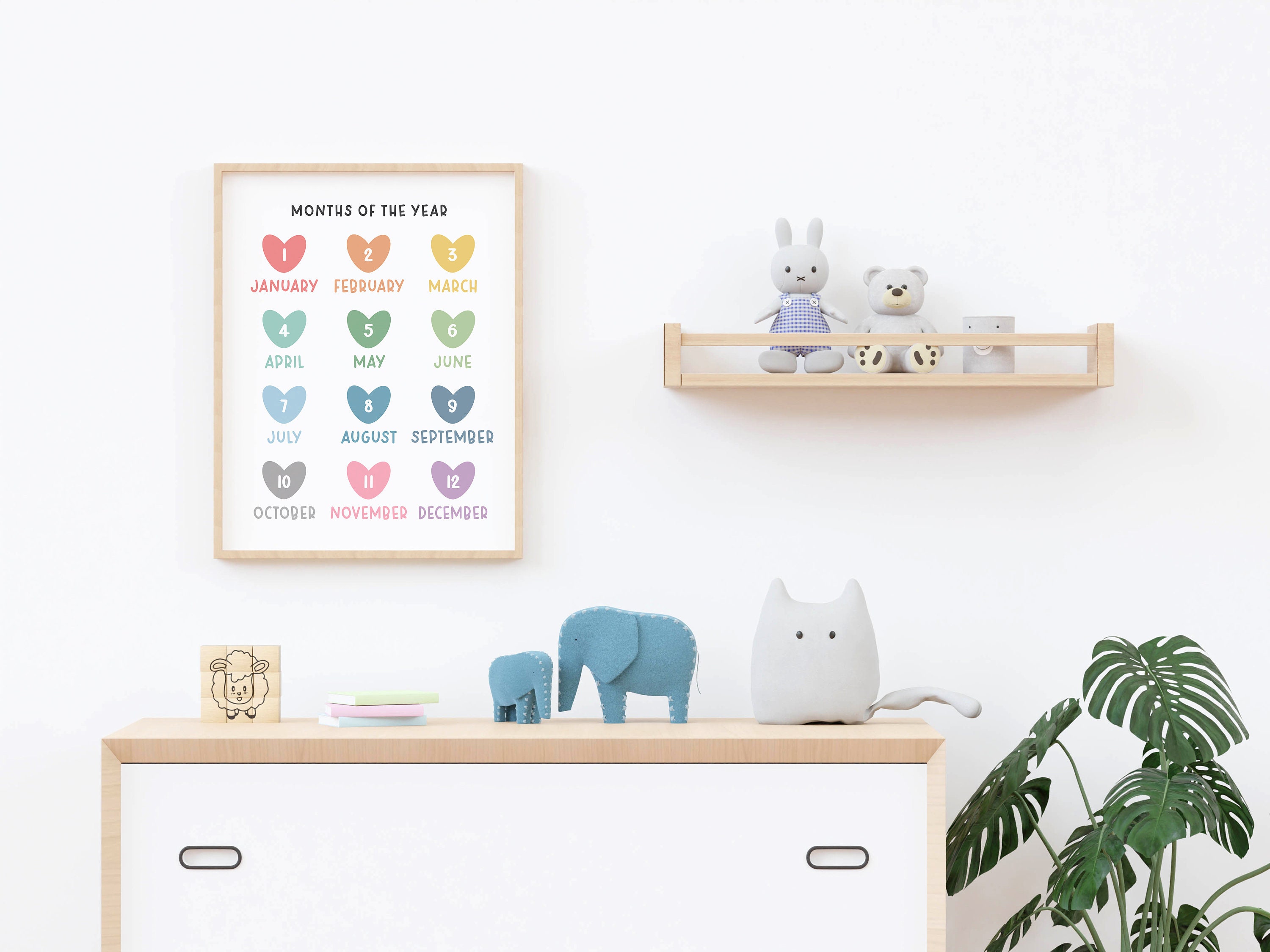 MONTHS of the Year Poster Pastel Months Print Classroom Wall Poster ...