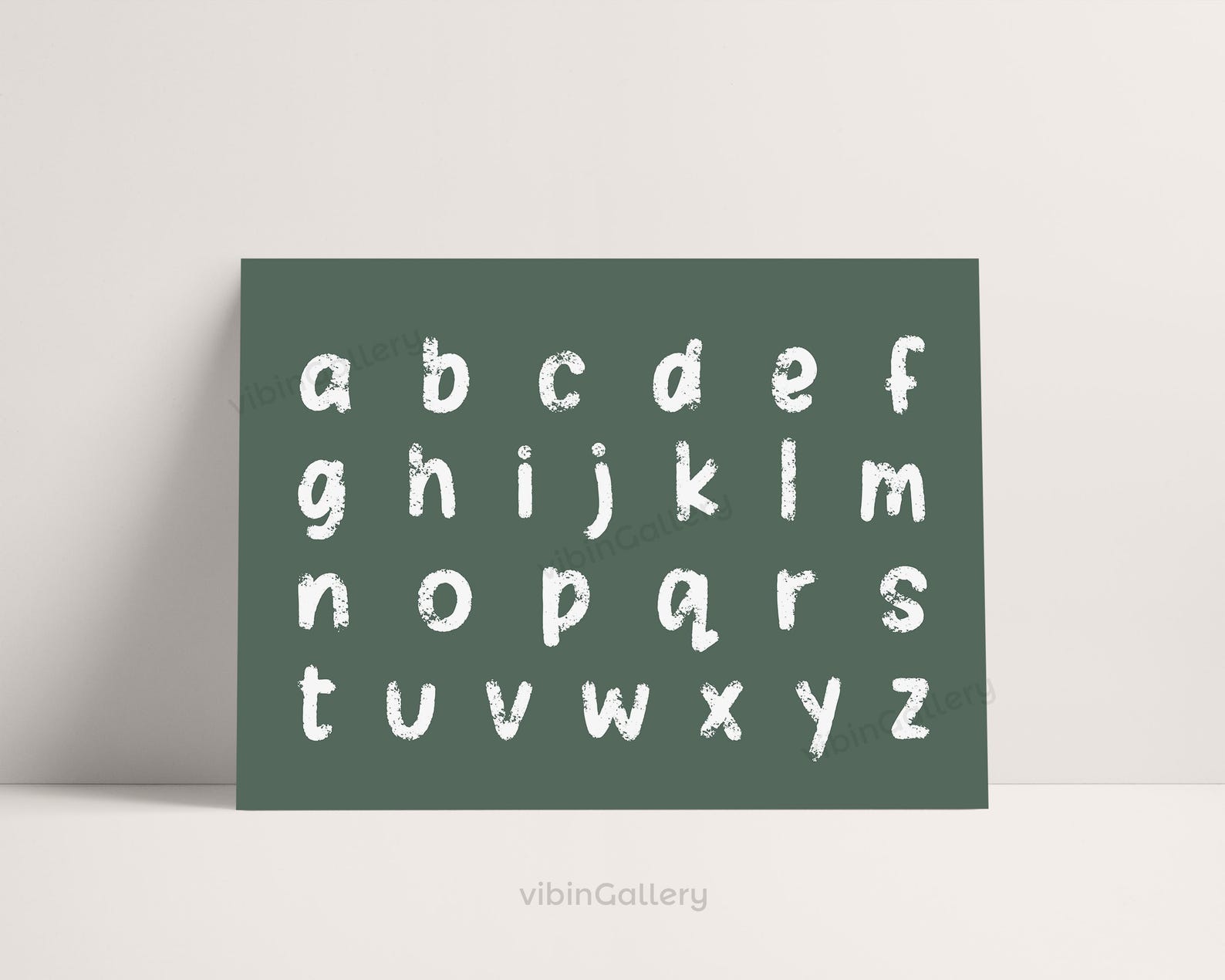 Chalkboard Lowercase Alphabet Poster, Horizontal Learning Poster ...