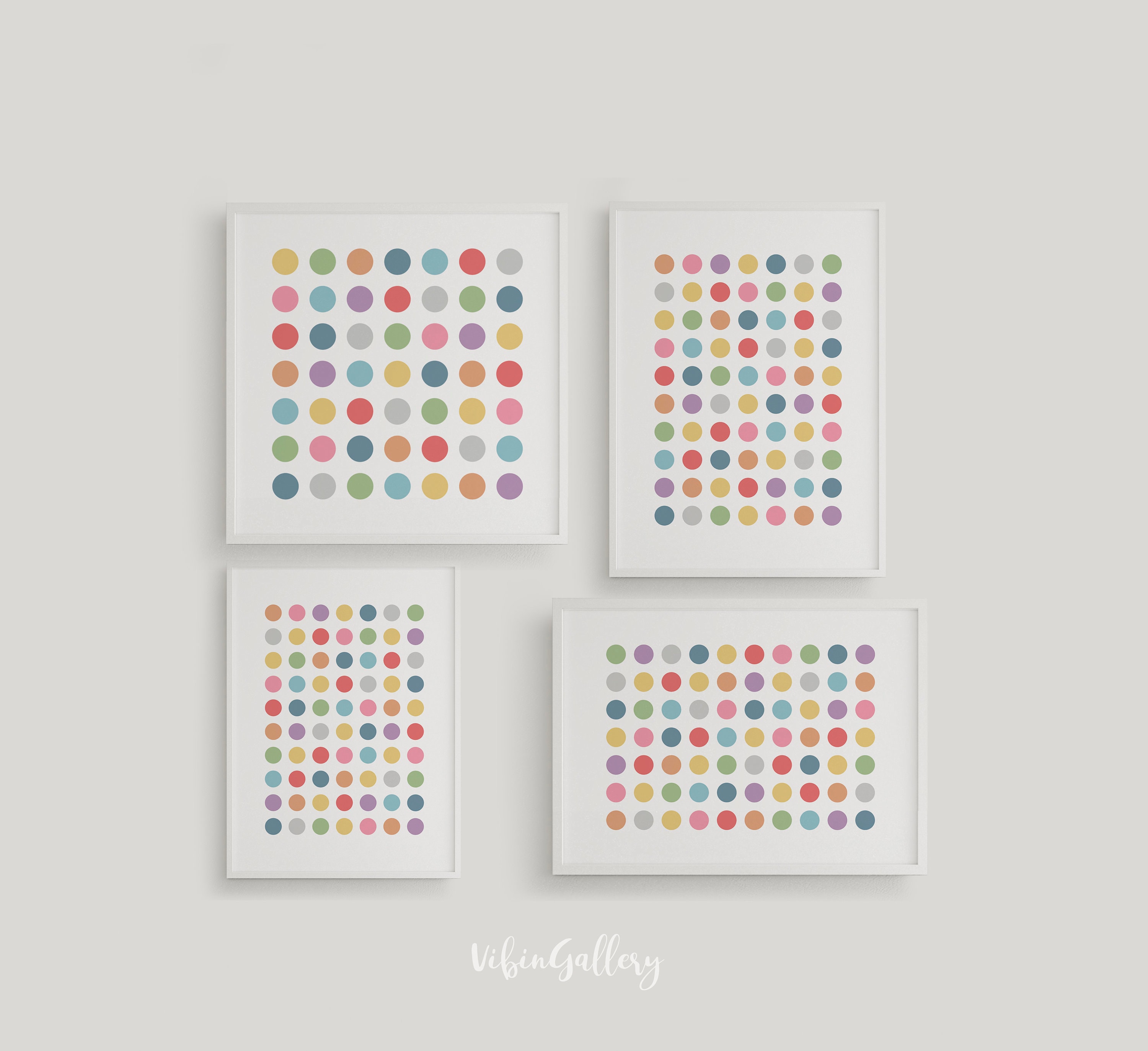 Dots Digital Art Print | Printable Polka Dots Wall Decor | Colorful ...