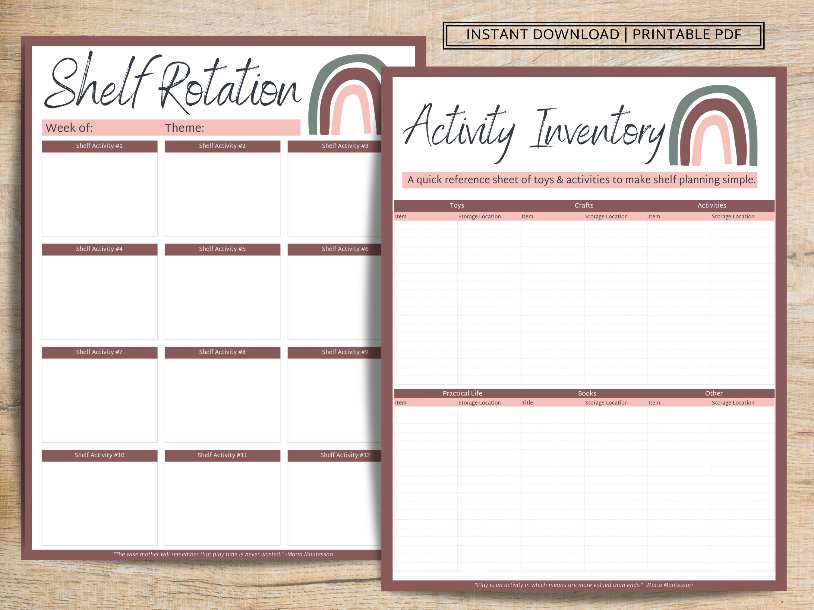 Montessori Lesson Planning Mini Bundle | Printable + Digital Planner ...