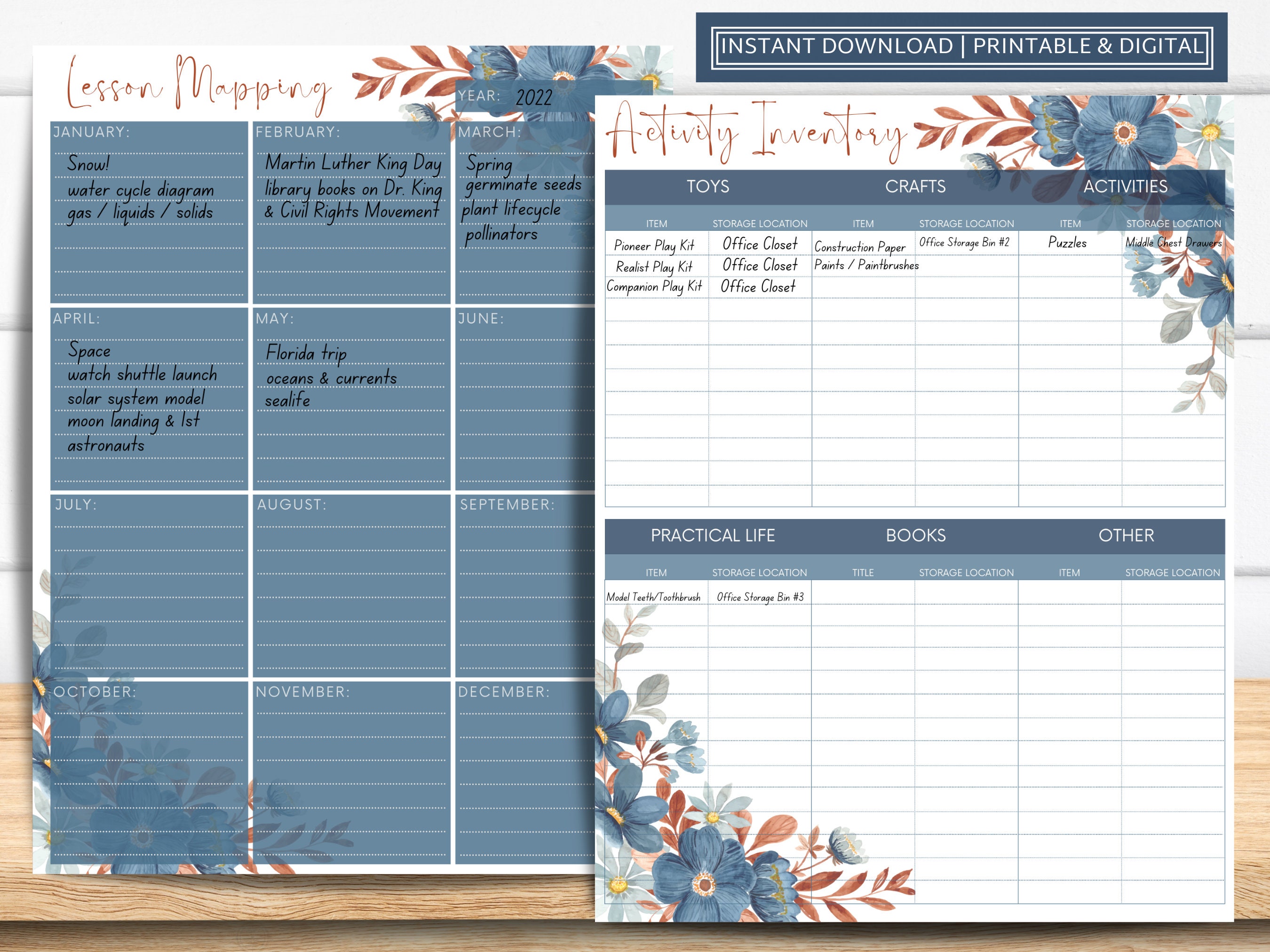 Montessori Lesson Planner | Printable + Digital Planner | Homeschool ...
