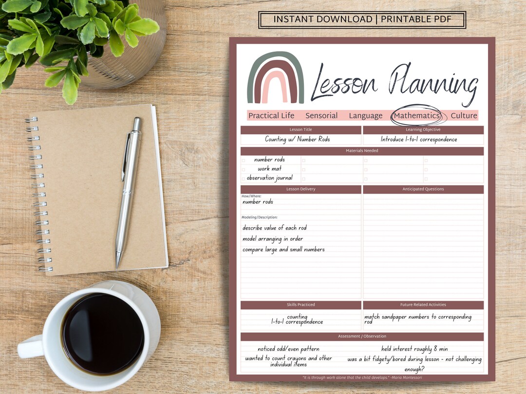 Montessori Lesson Planner Bundle | Homeschool Printable & Digital ...