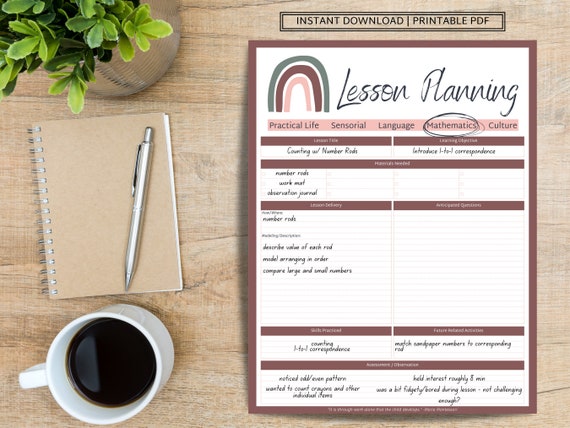 Montessori Lesson Planning Mini Bundle Printable Digital - Etsy