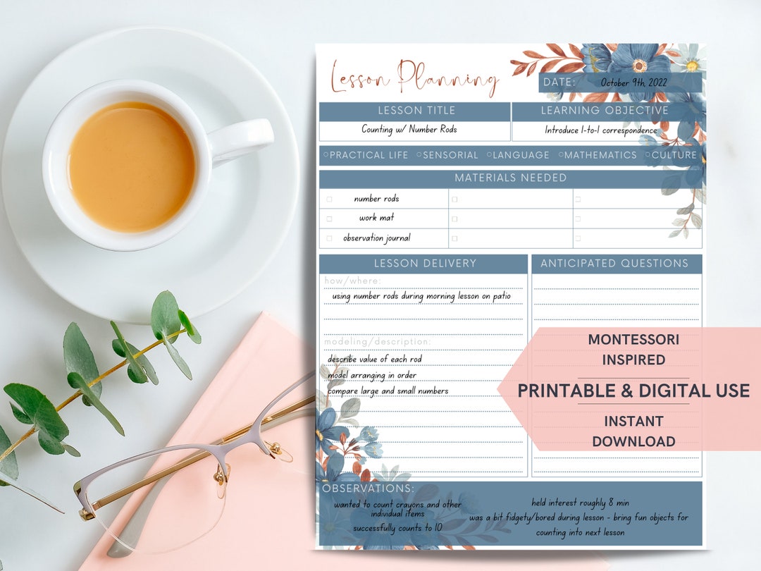 Montessori Lesson Planning Bundle | Printable + Digital Planner ...