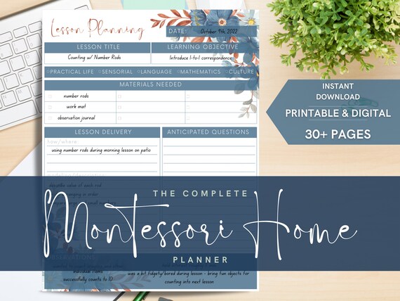 Montessori Lesson Planner Printable Digital Planner - Etsy