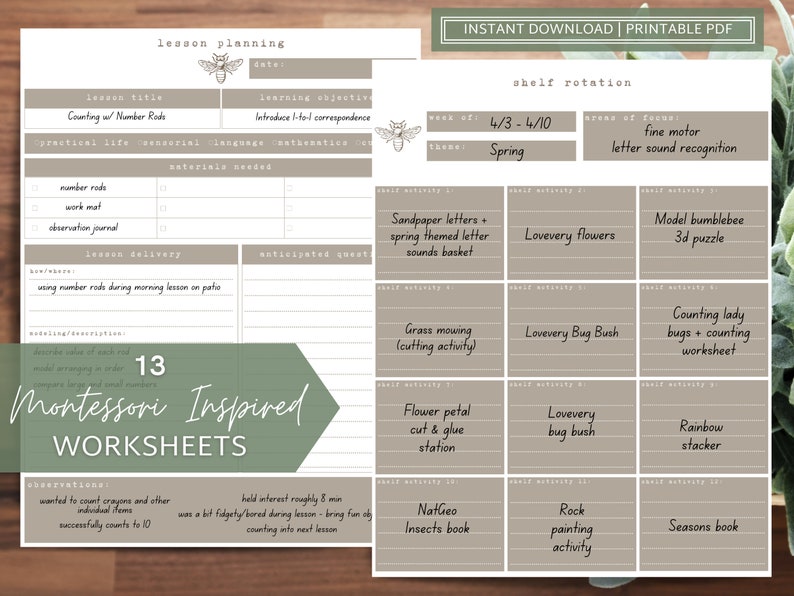 Montessori Lesson Planner | Printable + Digital Planner | Homeschool ...