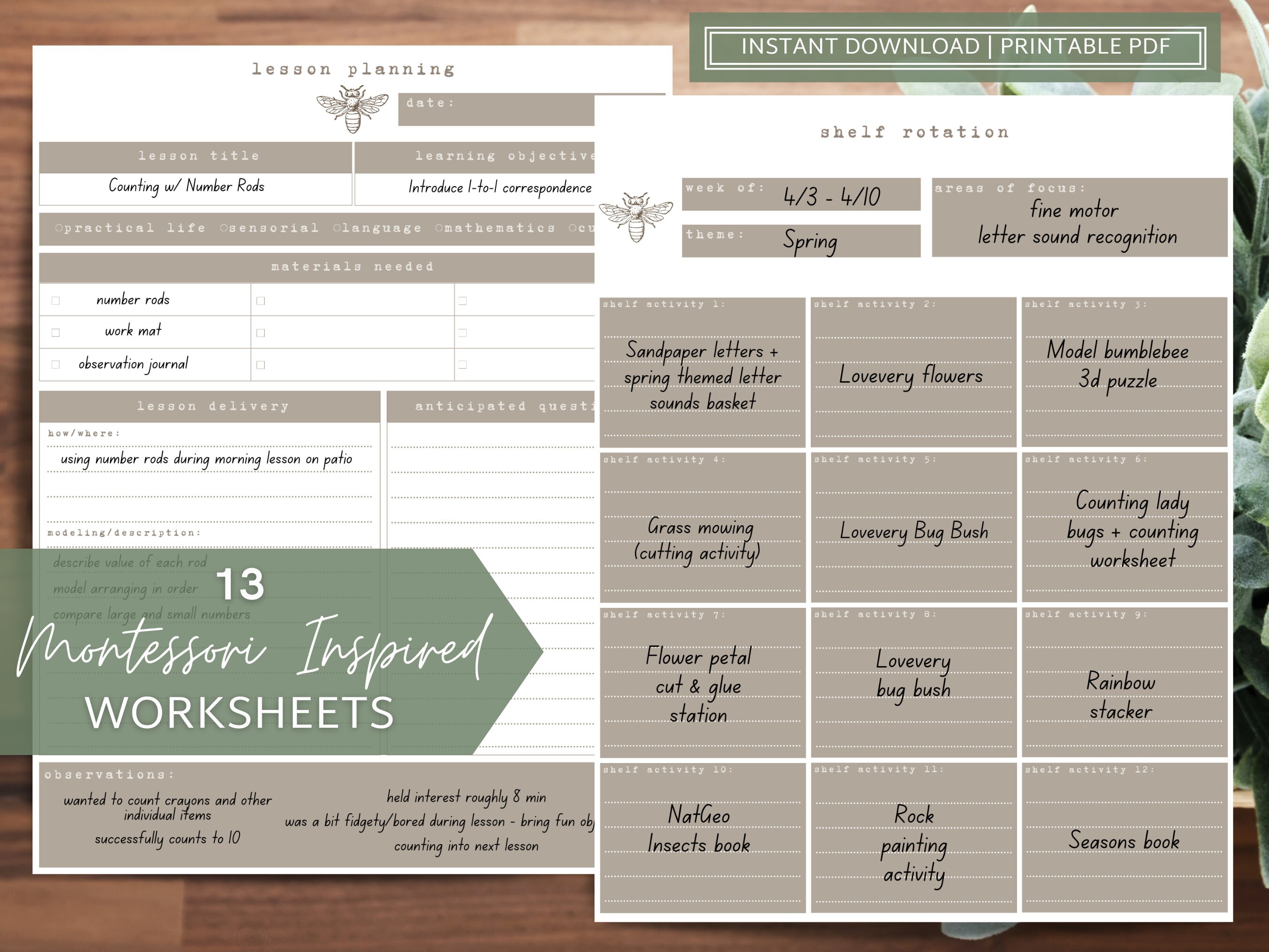 Montessori Lesson Planner | Printable & Digital Homeschool Planner (PDF ...