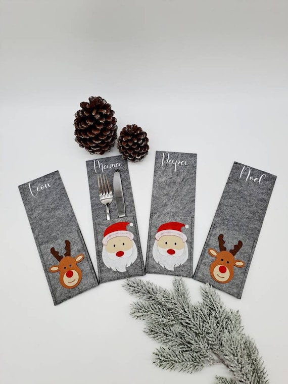 Cutlery Holder Christmas Cutlery Holder Felt Cutlery Bag - Etsy