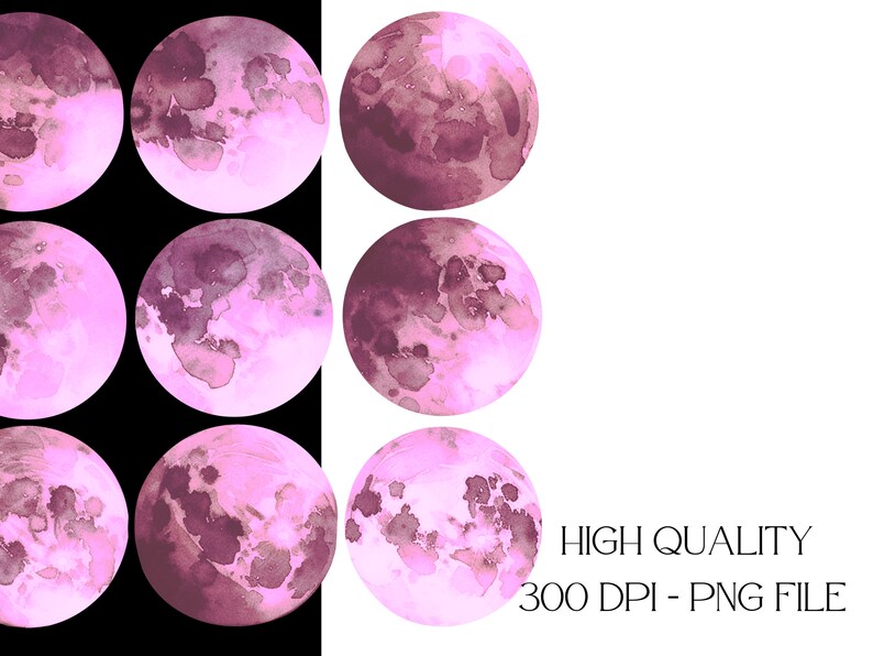 Full Moon PNG, Moon PNG, Watercolor Full Moon Png, Moon Sublimation ...