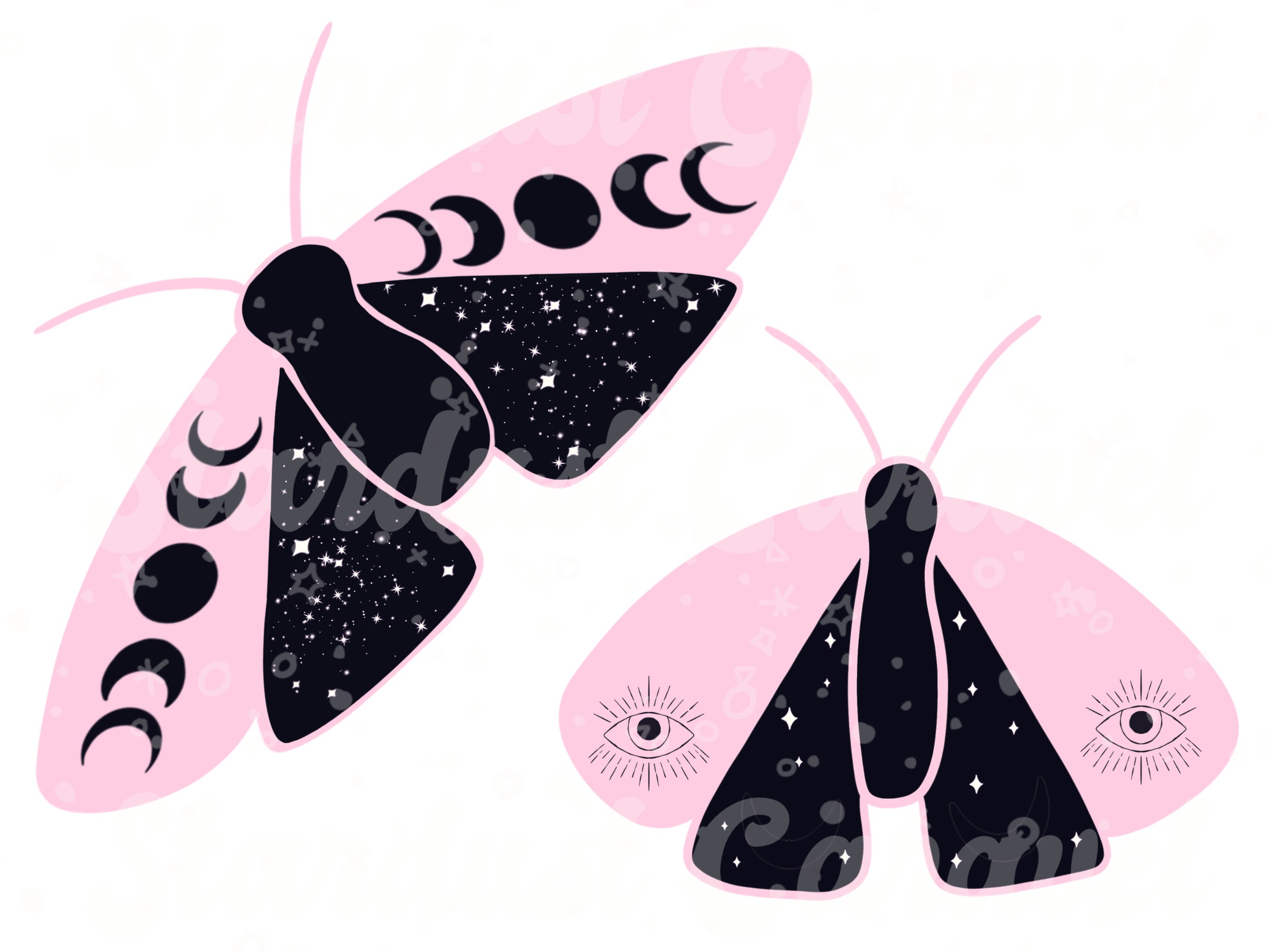 Pastel Pink Moth Clipart: Boho Fairy Garden PNG (digital Download) - Etsy