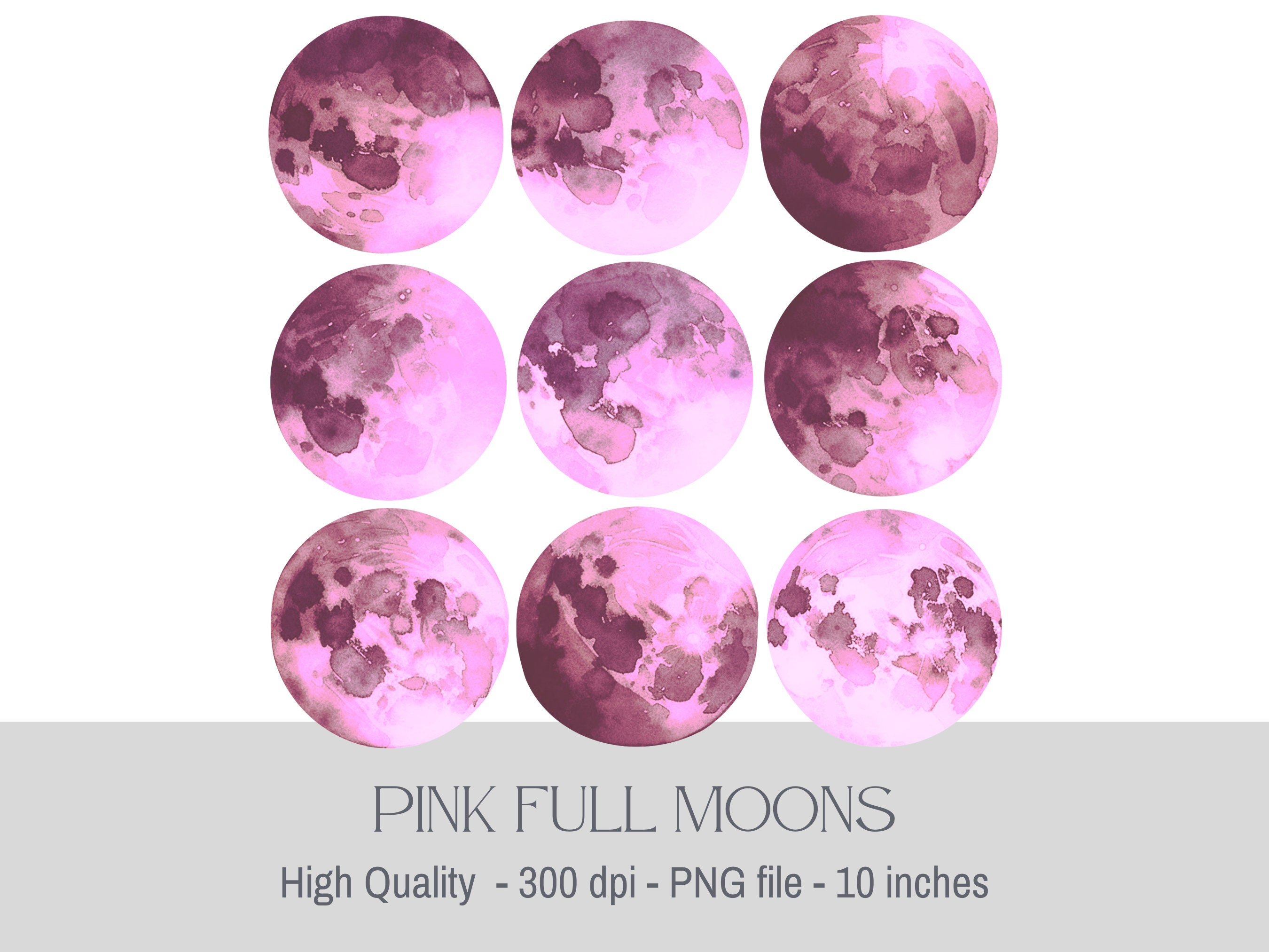 Full Moon PNG, Moon PNG, Watercolor Full Moon Png, Moon Sublimation ...