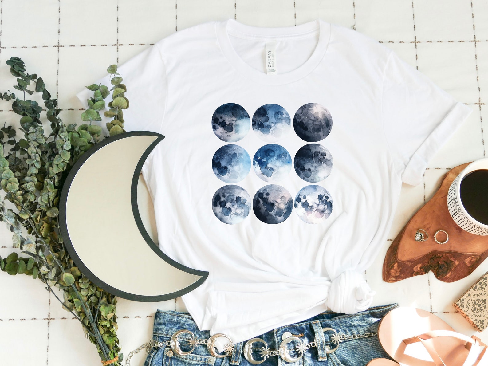 Watercolor Full Moon PNG, Moon Child PNG, Blue Moon PNG, Lunar Png ...