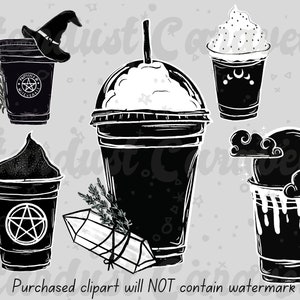Iced Coffee Clipart, Coffee Clipart, Witchcraft Clipart, Magic Clipart ...