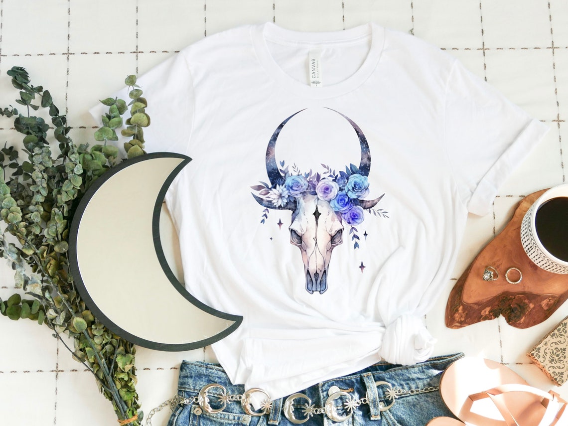 Bull Skull PNG, Western PNG, Gothic Western Sublimation Designs, Boho ...