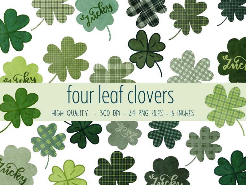 St Patricks Day Clipart, Shamrock Clipart, Four Leaf Clover Clipart ...