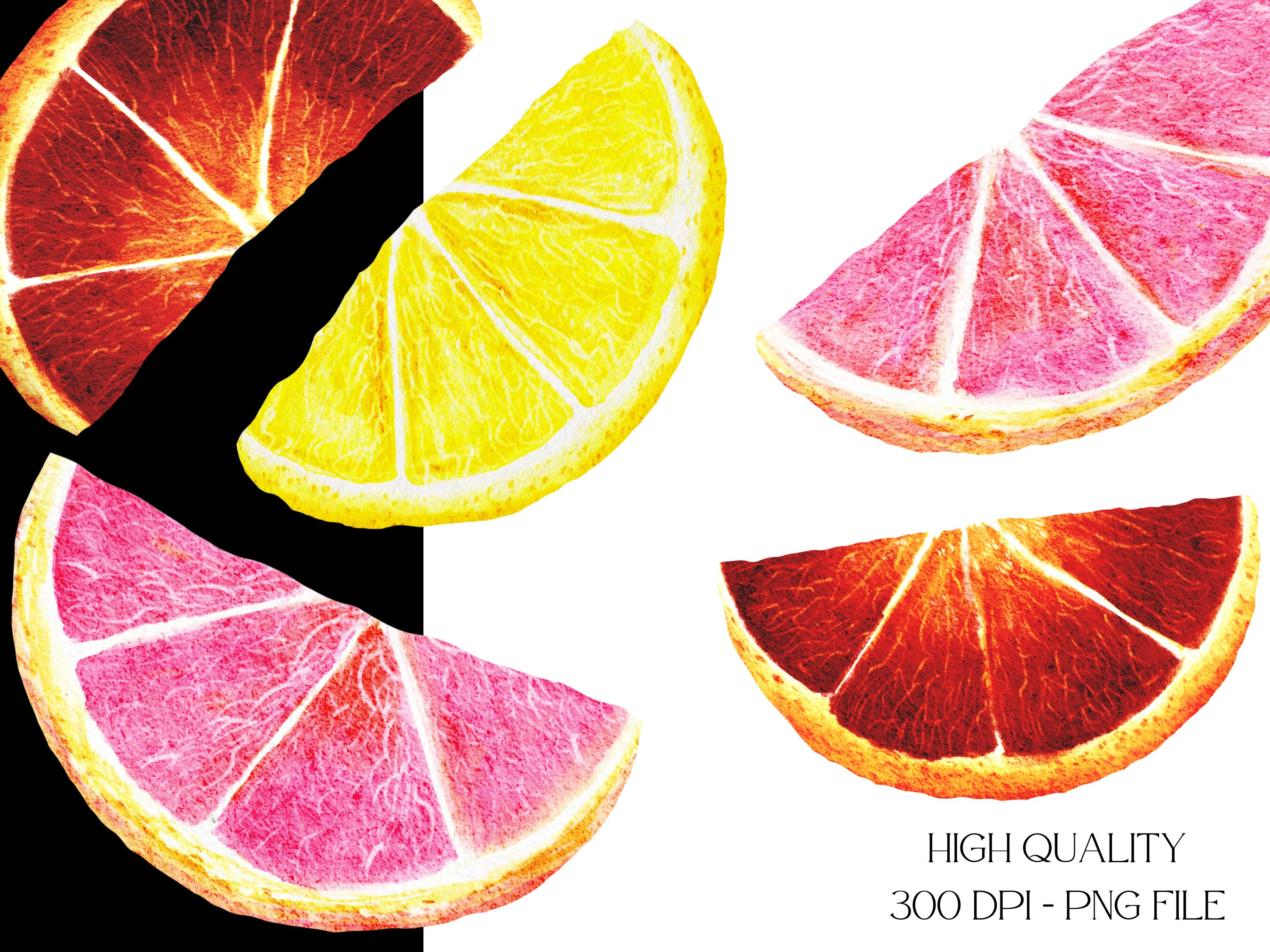 Watercolor Fruit Clipart, Watercolor Lemon Clipart, Citrus Clipart ...
