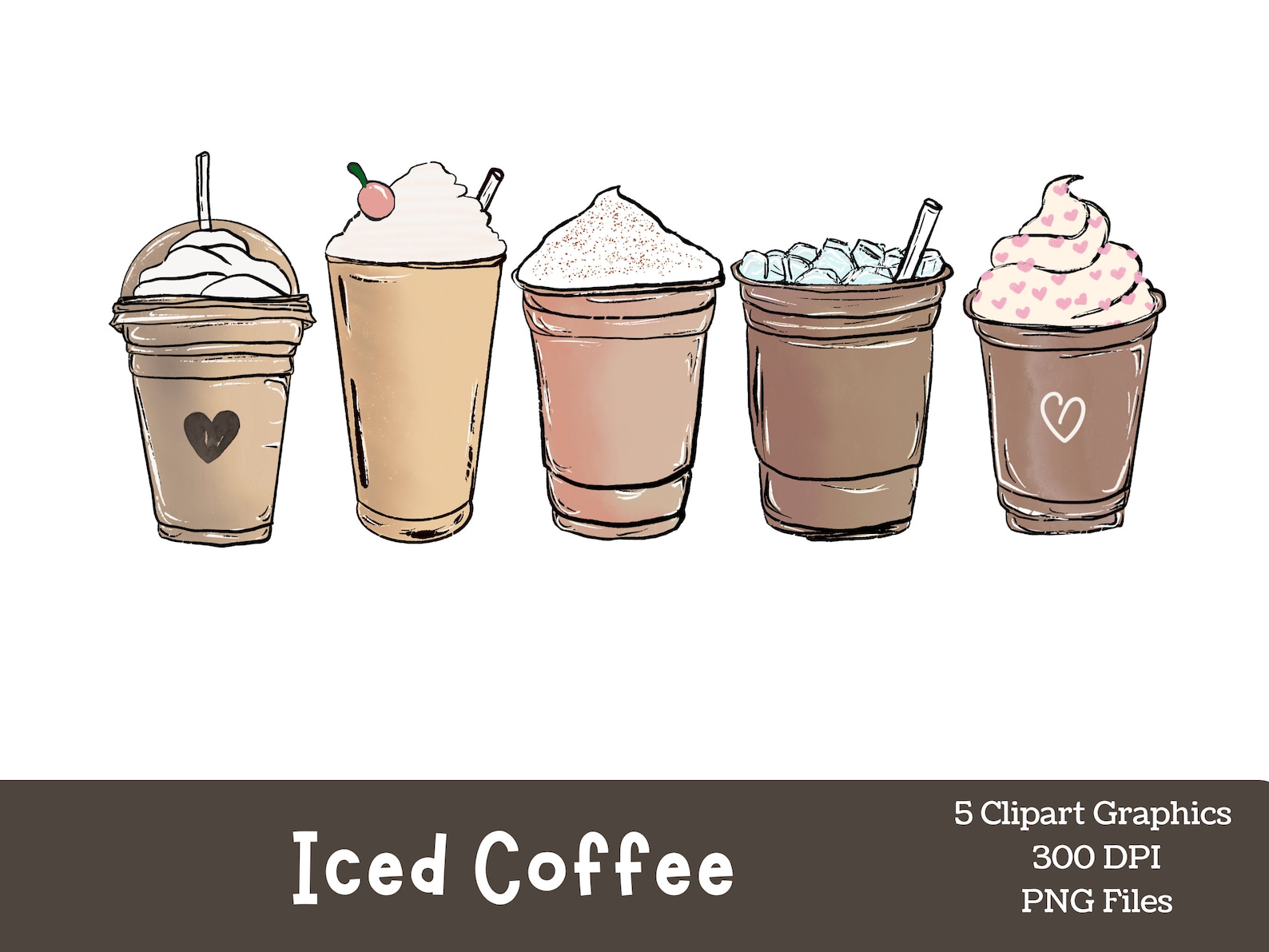 Coffee Shop Clipart, Coffee Cup Clipart, Coffee Clipart, Iced Coffee ...