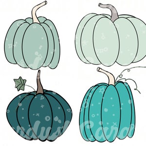 Teal Pumpkin Clipart, Teal Pumpkin Digital, Fall Graphics, Pumpkin Png ...