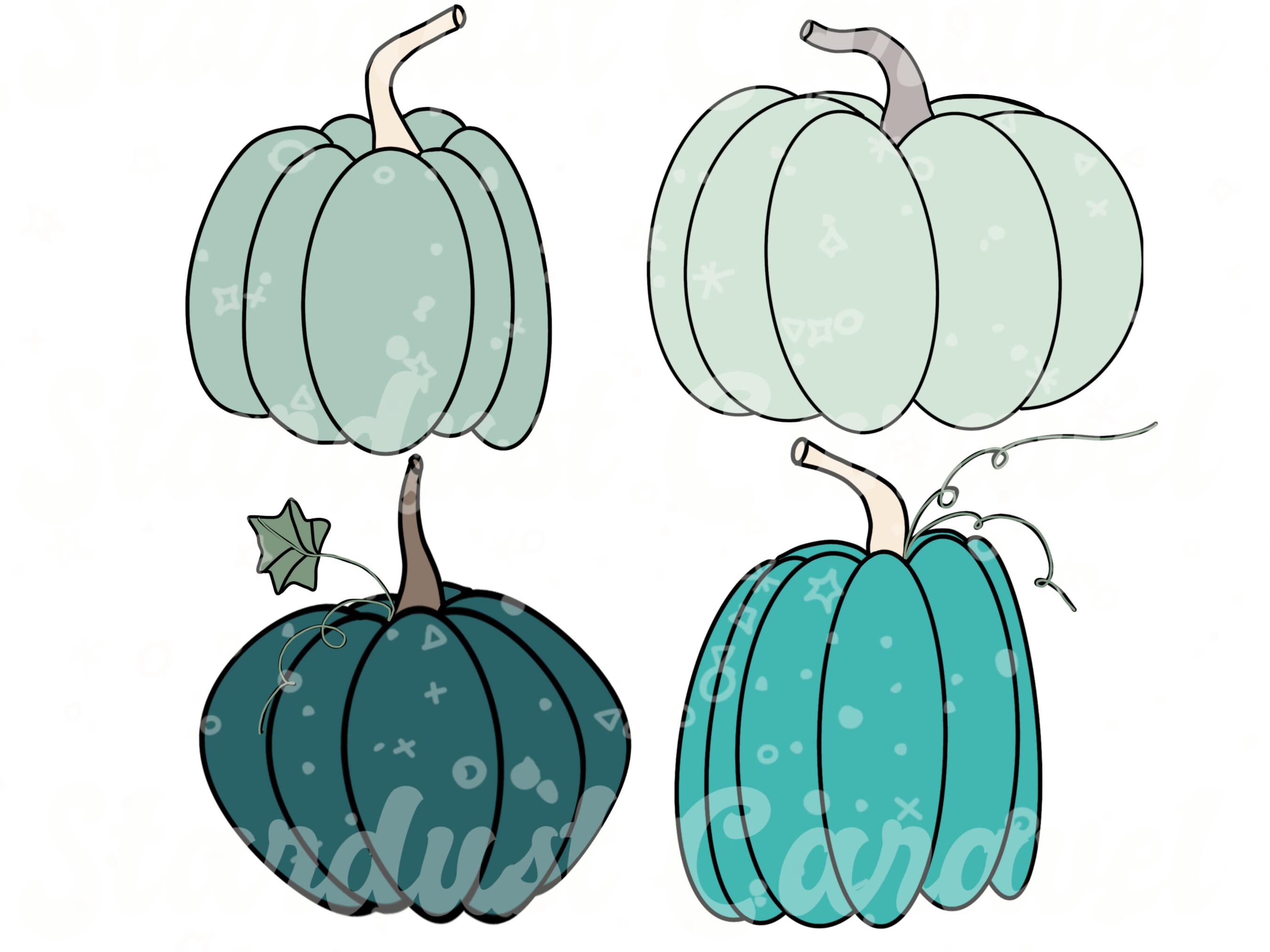 Teal Pumpkin Clipart, Teal Pumpkin Digital, Fall Graphics, Pumpkin Png ...
