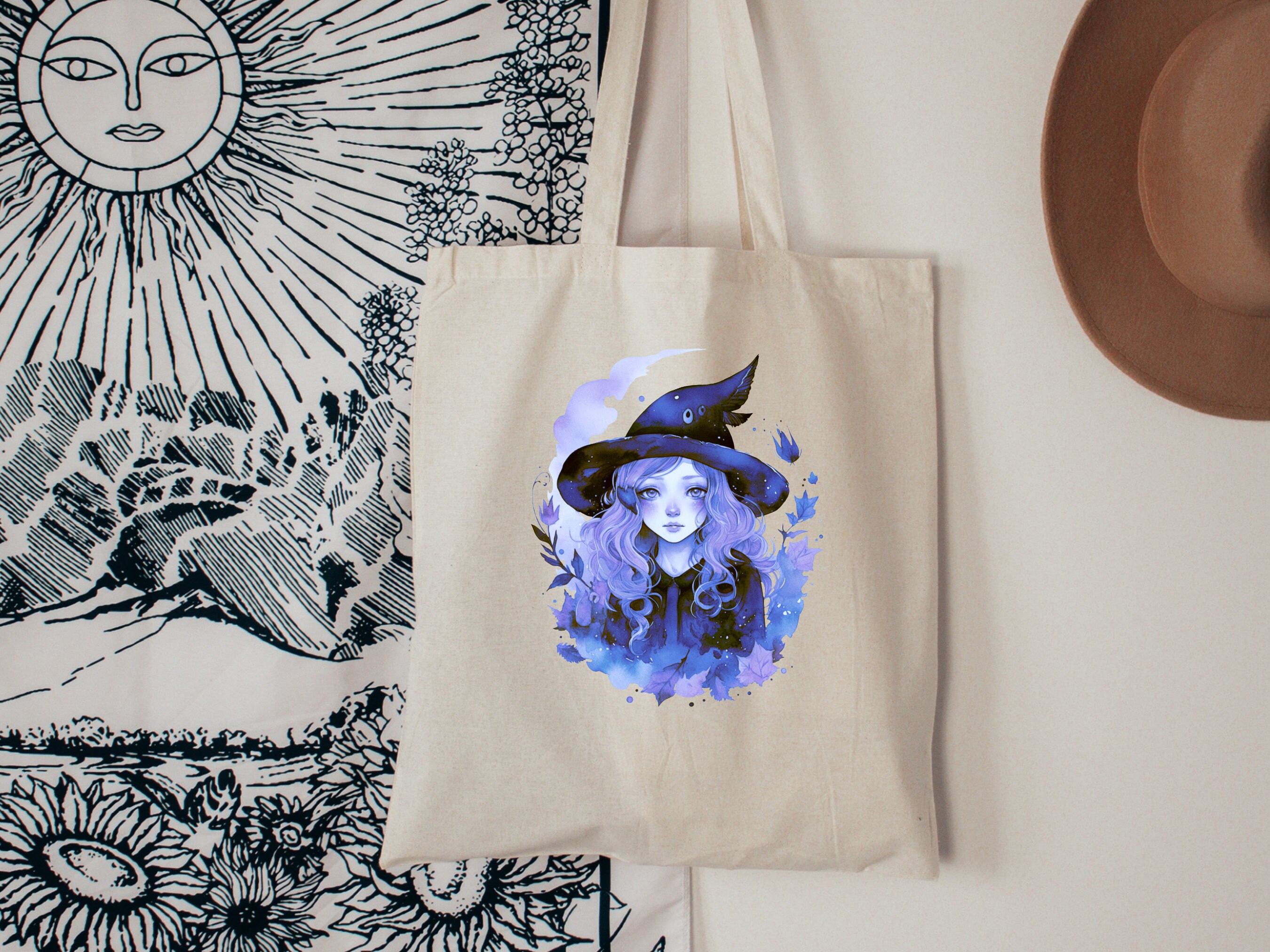 Lunar Witch PNG, Space Witch PNG, Watercolor Witch Png, Halloween Png ...
