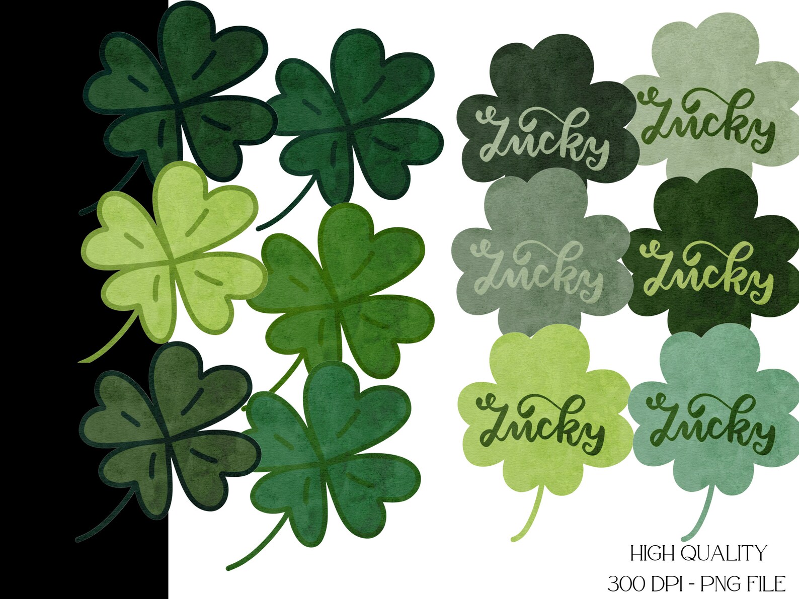 St Patricks Day Clipart, Shamrock Clipart, Four Leaf Clover Clipart ...