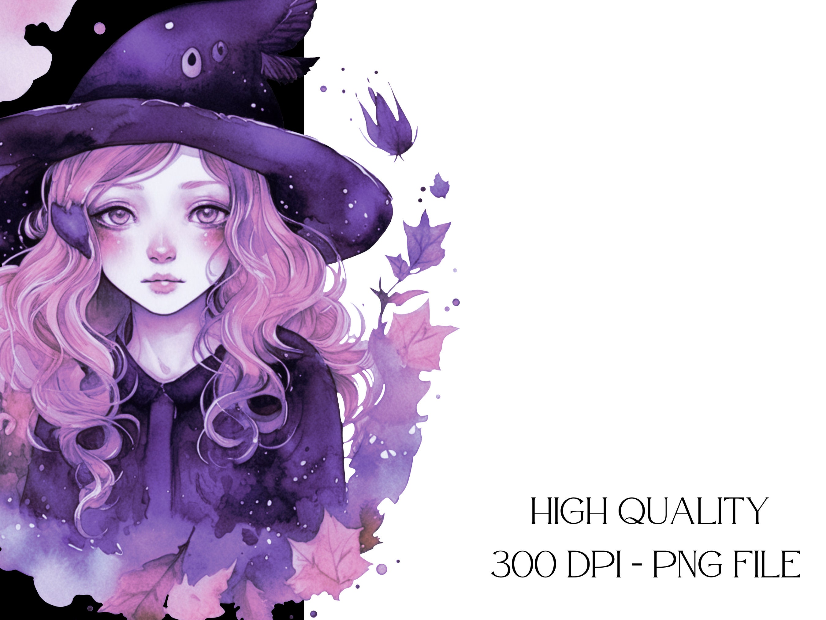 Galaxy Witch PNG, Space Witch PNG, Watercolor Witch Png, Cute Cartoon ...