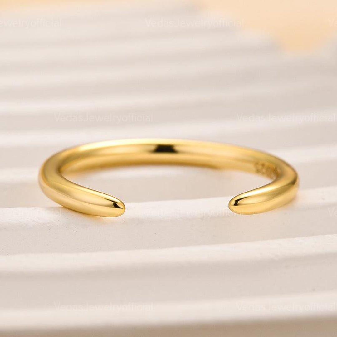 14K Gold Open Ring Solid Gold Claw Ring 18K Gold Open Cuff Ring ...