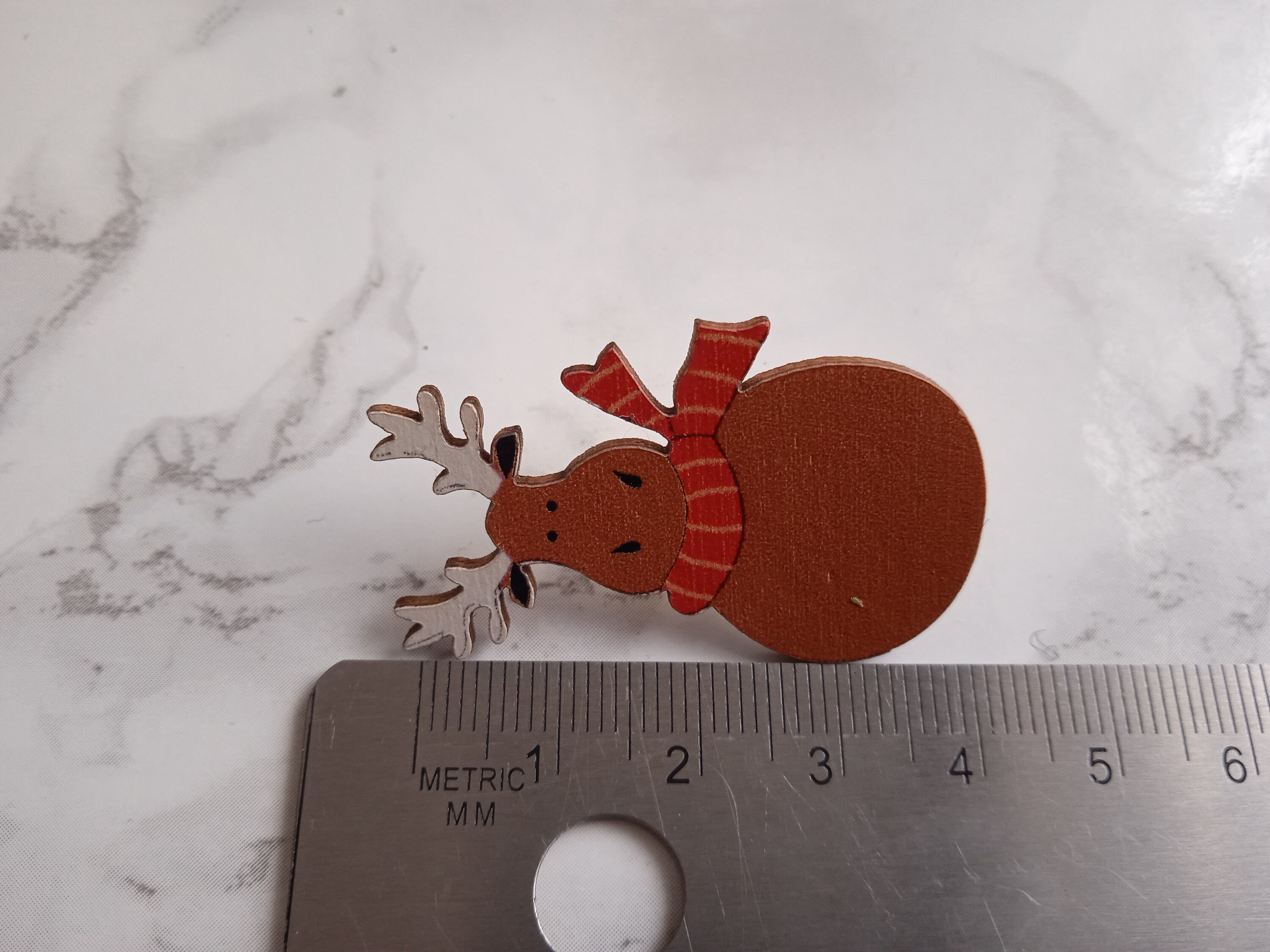 Christmas Moose Pin Wooden Pin/badge Gold or Silver Findings - Etsy UK