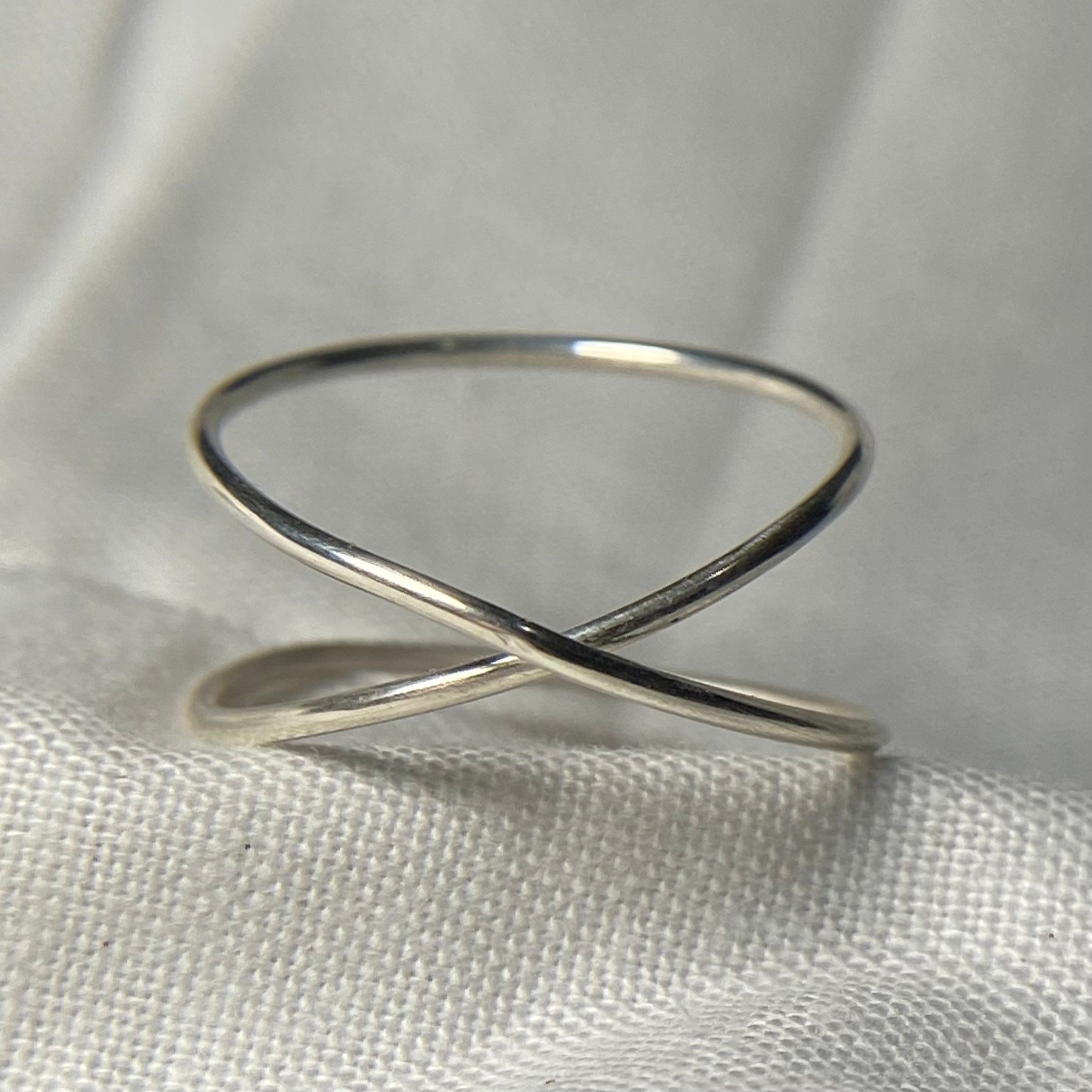 Super Thin X Shaped Ring Criss Cross Ringsterling Silver - Etsy