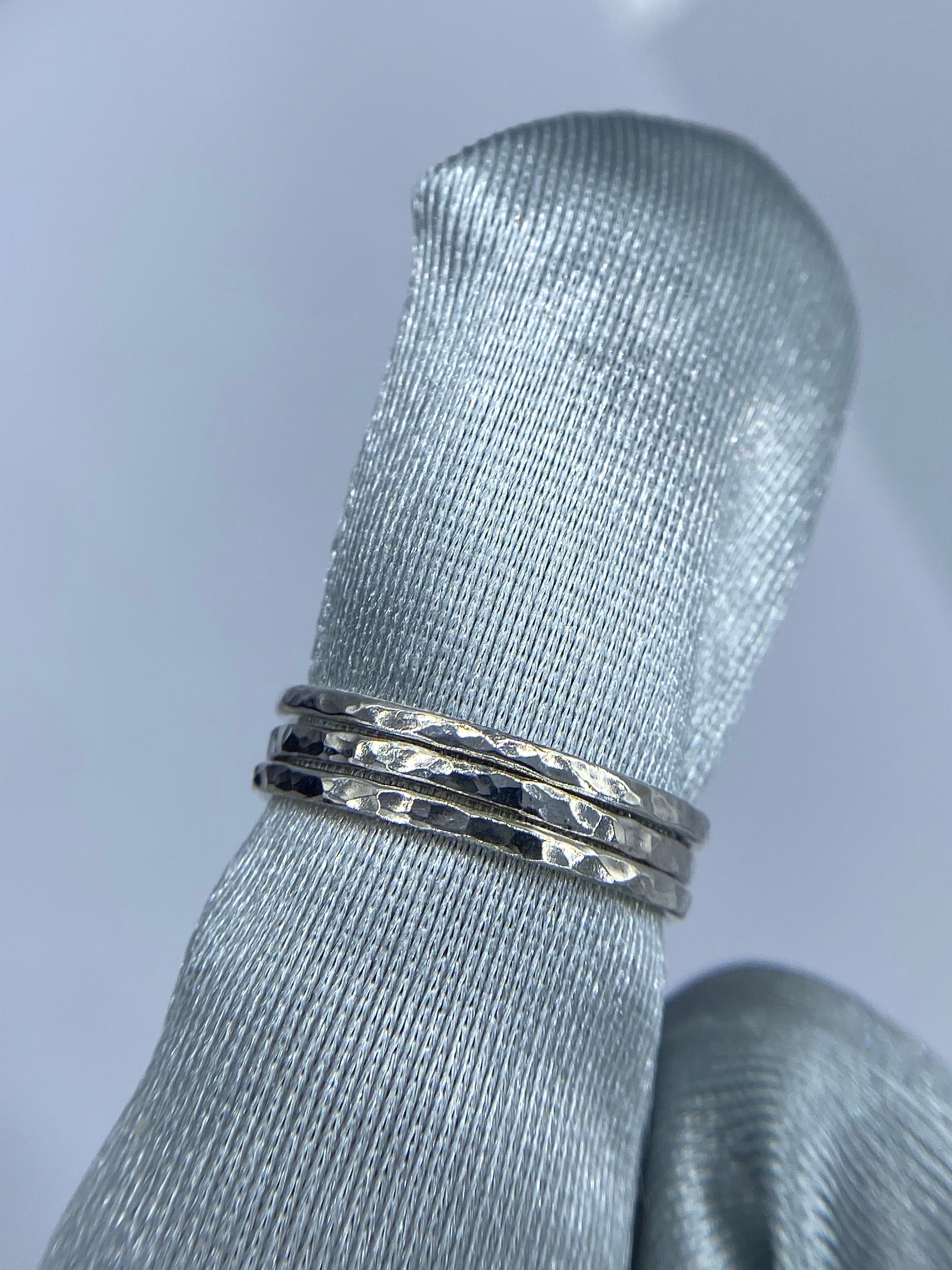 1.2mm Textured Stacking Rings, Handmade Stacking Rings, Sterling Silver ...