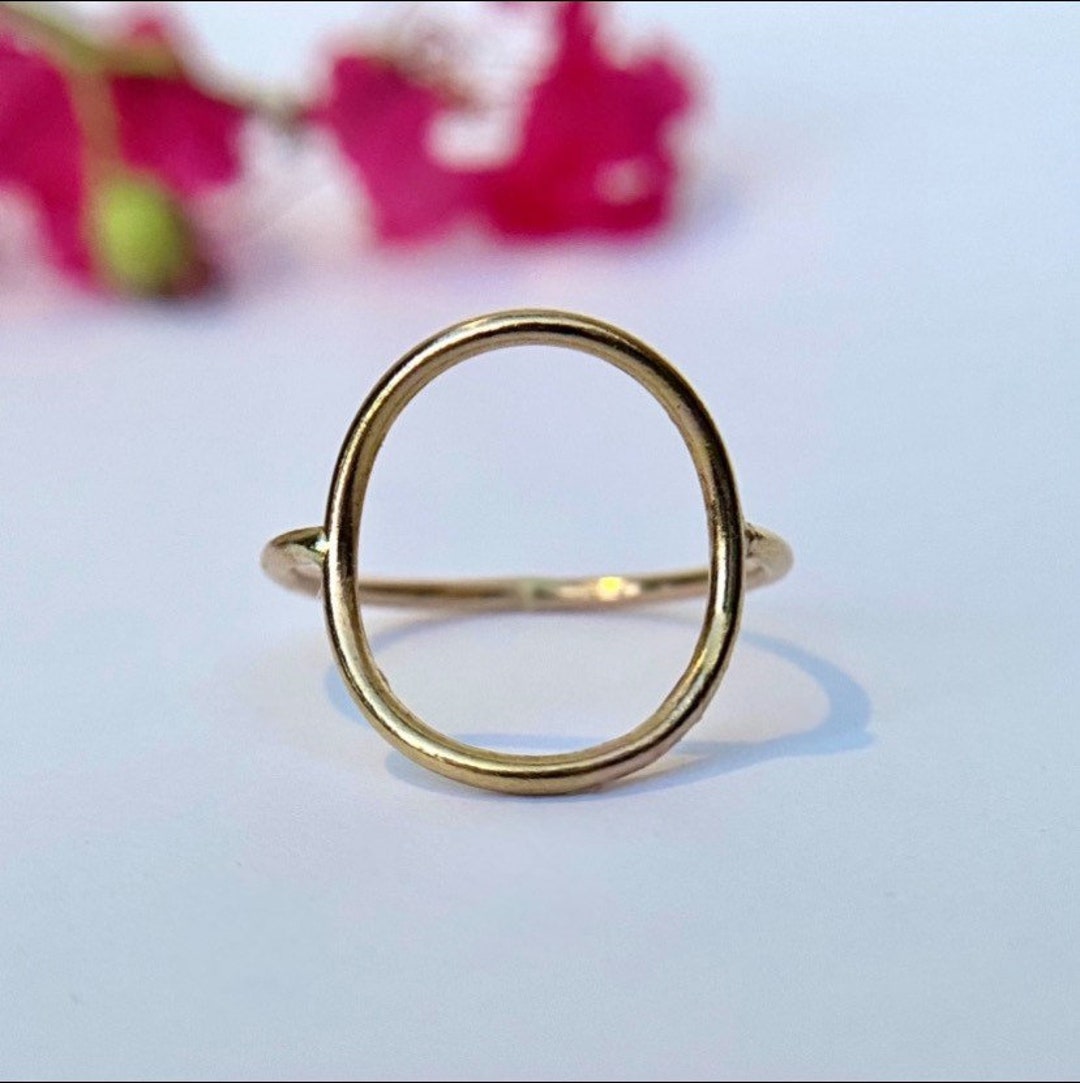 Gold Karma Ring, 14k Gold Filled Circle Ring, Open Circle Ring, Simple ...