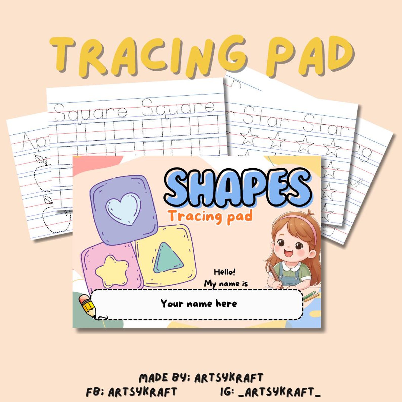 Tracing Pads for Kids /alphabet/numbers/shapes/lines&curves ...