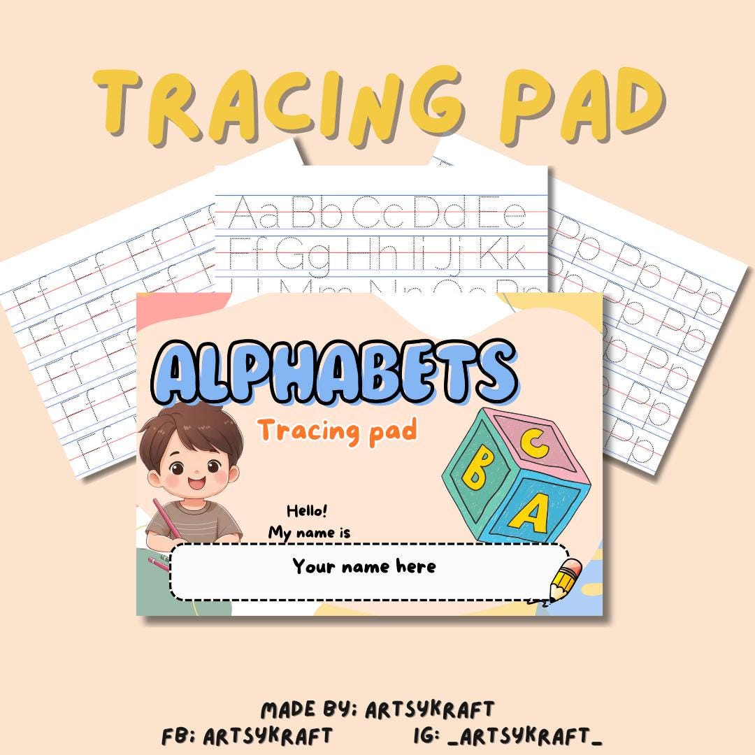 Alphabet Tracing Pad for Kids - Etsy