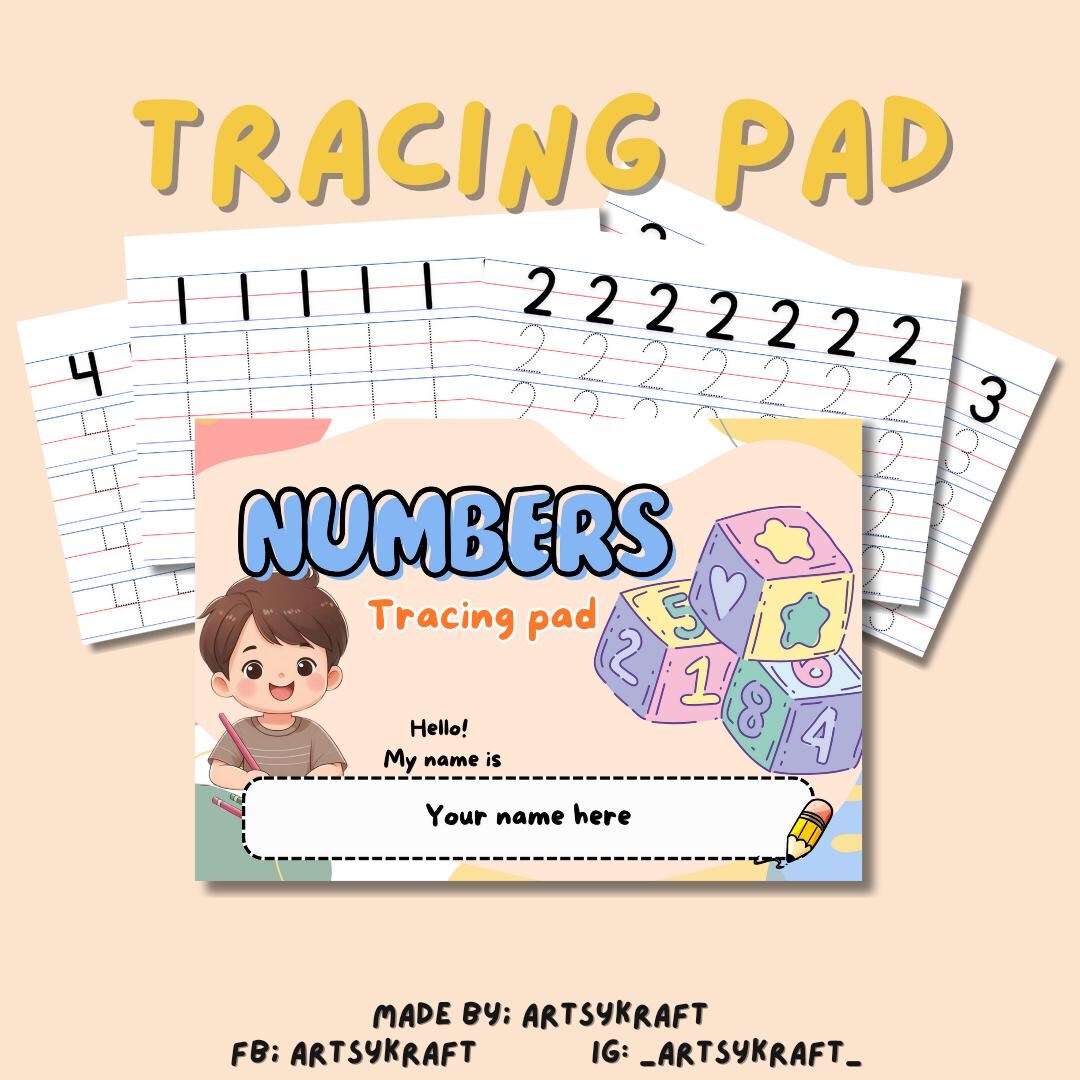 Numbers Tracing Pad for Kids - Etsy