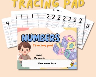 Kids Worksheet Numbers Tracing Pad Printable Busy Books - Etsy