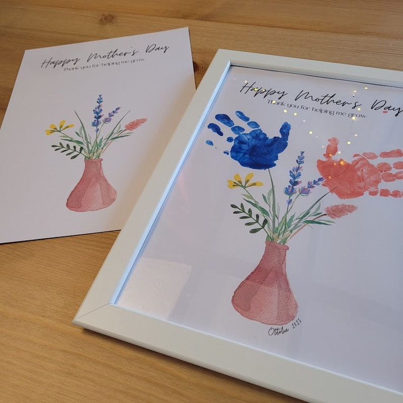 Mother's Day Handprint Art: Floral Keepsake Gift (digital Download) - Etsy